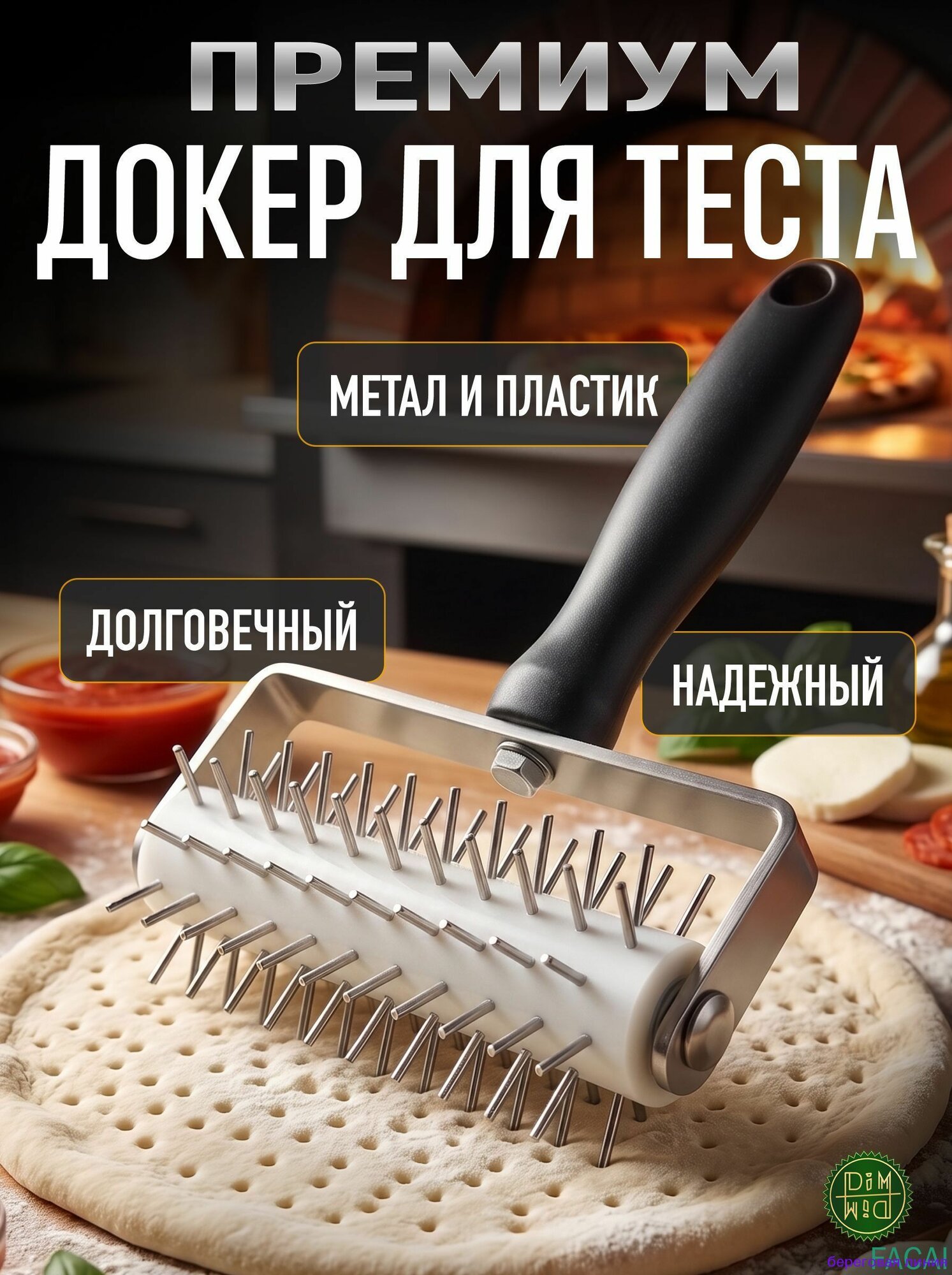 Ролик для теста, 20 см х 13 см, 1 предм, Артикул: 5834949171
