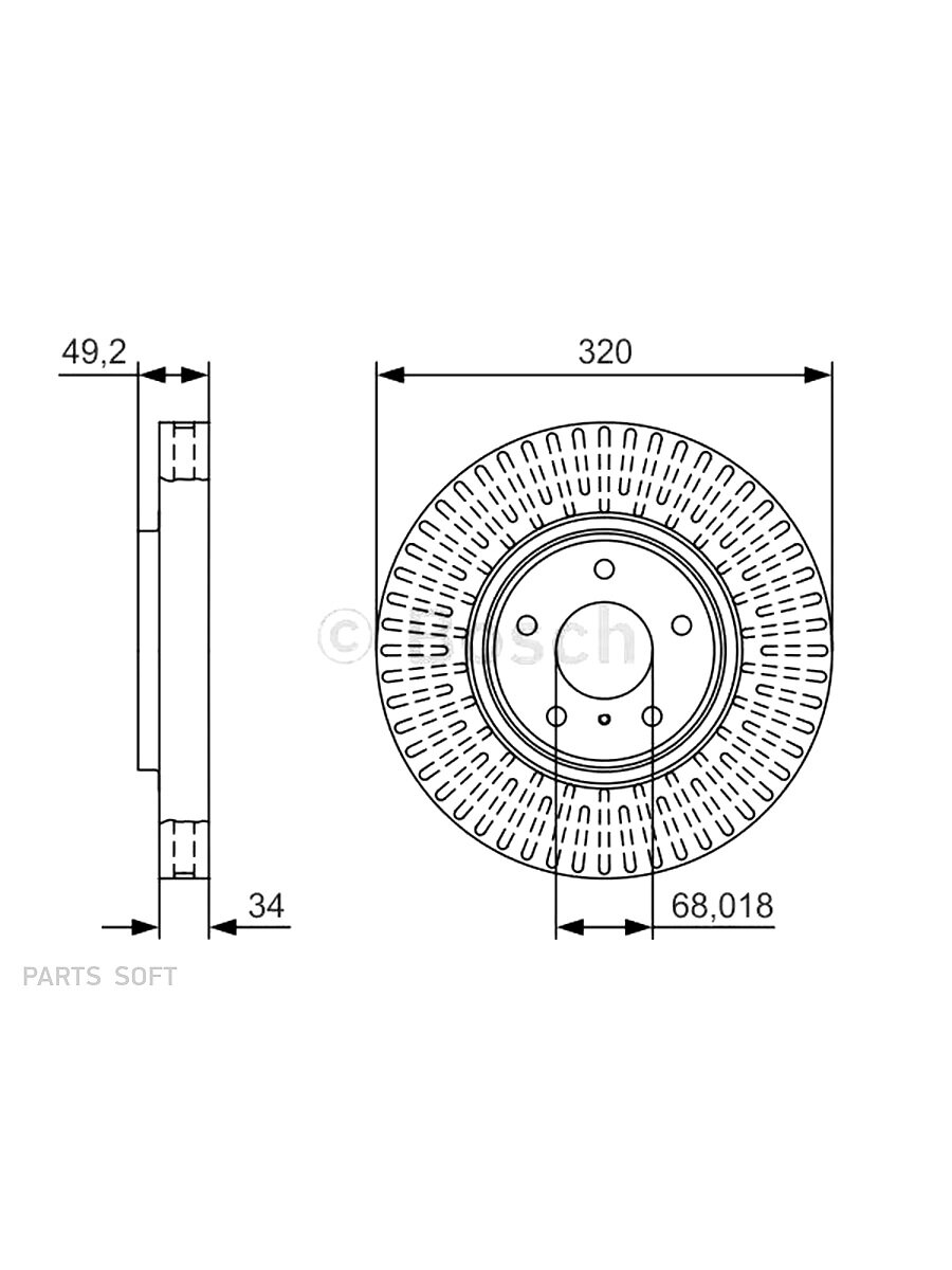 BOSCH 0986479T32 0 986 479 T32 0 986 479 T32 диск тормозной передний!\ Infiniti FX35/FX37/FX50/G35/G37 03>