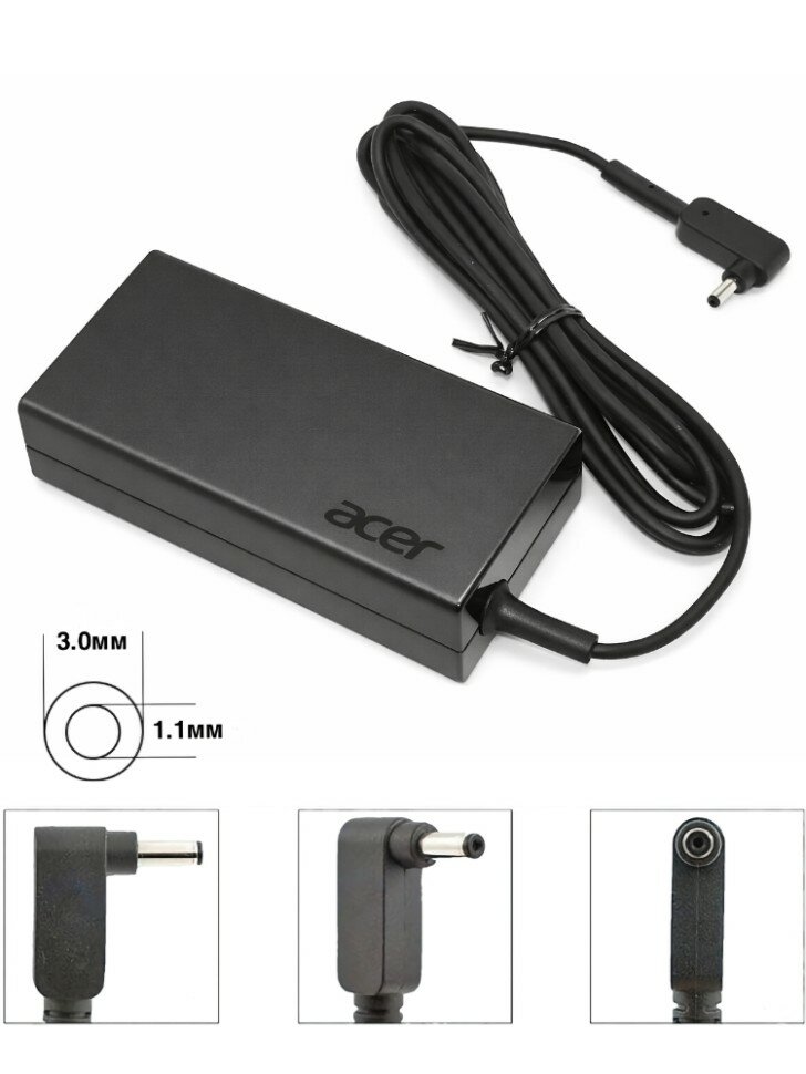 Зарядное устройство для ноутбука Acer, ASPIRE 3 A315-59G-35XQ, 19V - 3.42A, (Штекер: 3.0-1.1мм) 65 Вт Slim