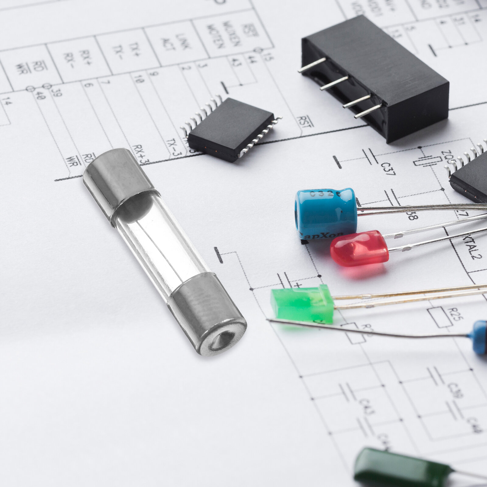 Набор Из 100 Пcs Стеклянных Предохранителей Clear Glass Fuse Тube Размер 2.00X0.50X0.50Cm