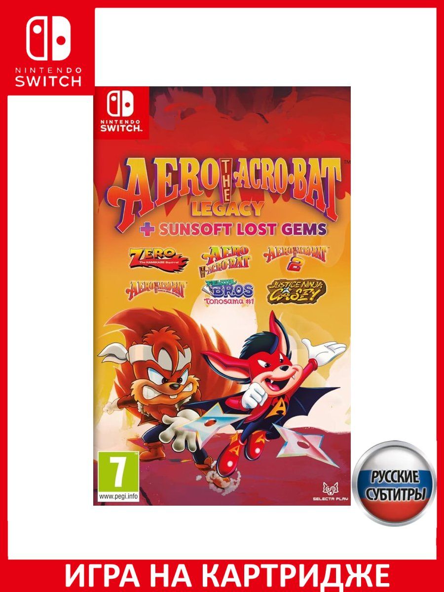 Игра Aero The Acro Bat Legacy Sunsoft Lost Gems Switch Русская Версия Картридж на Nintendo Switch