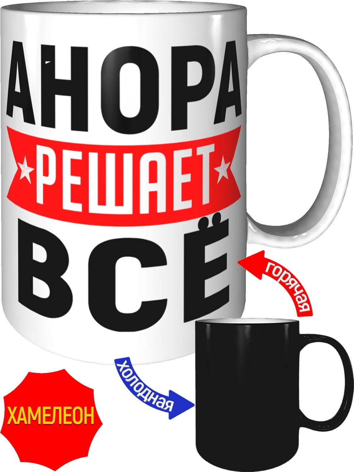 Кружка Анора решает всё - хамелеон, керамическая, объем 330 мл.