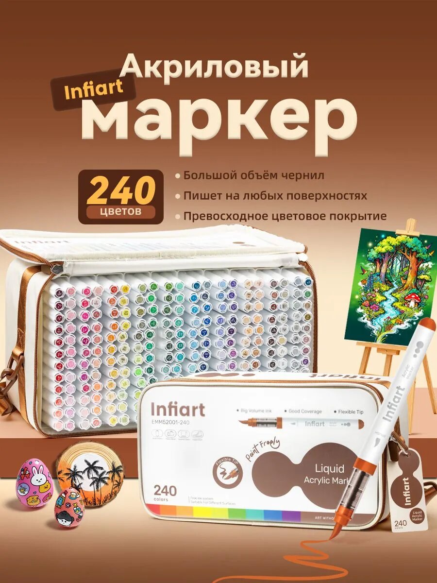 Infiart Набор маркеров Акриловый, 240 шт. для граффити, для скетчинга
