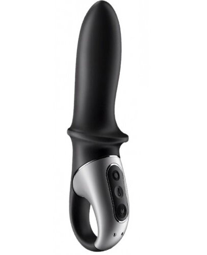 Вибратор анальный Satisfyer с нагревом длина 19 см диаметр 3.4 см силикон чёрный серый