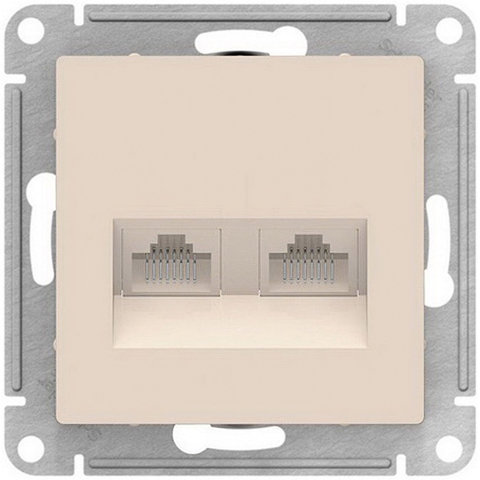 Розетка RJ-45 2 поста Schneider Electric Atlas Design бежевый