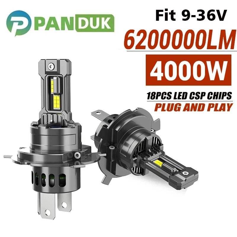 PANDUK 6200000LM Canbus H4 Светодиодные лампы для фар H1 H7 H11 9005 HB3 9006 HB4 9006/HB4