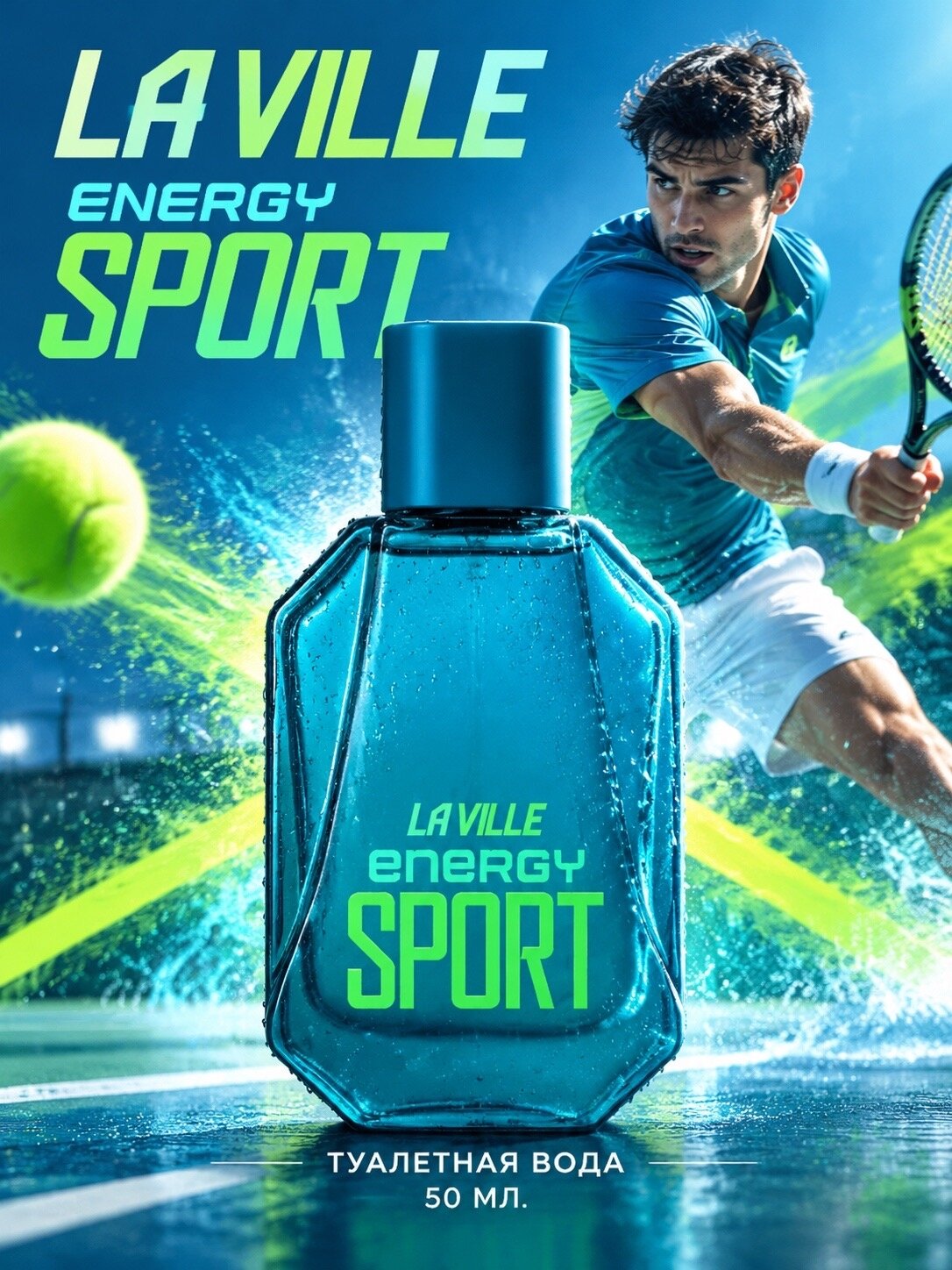 La Ville Туалетная вода мужская Energy Sport men 50 мл, цитрусовый аромат