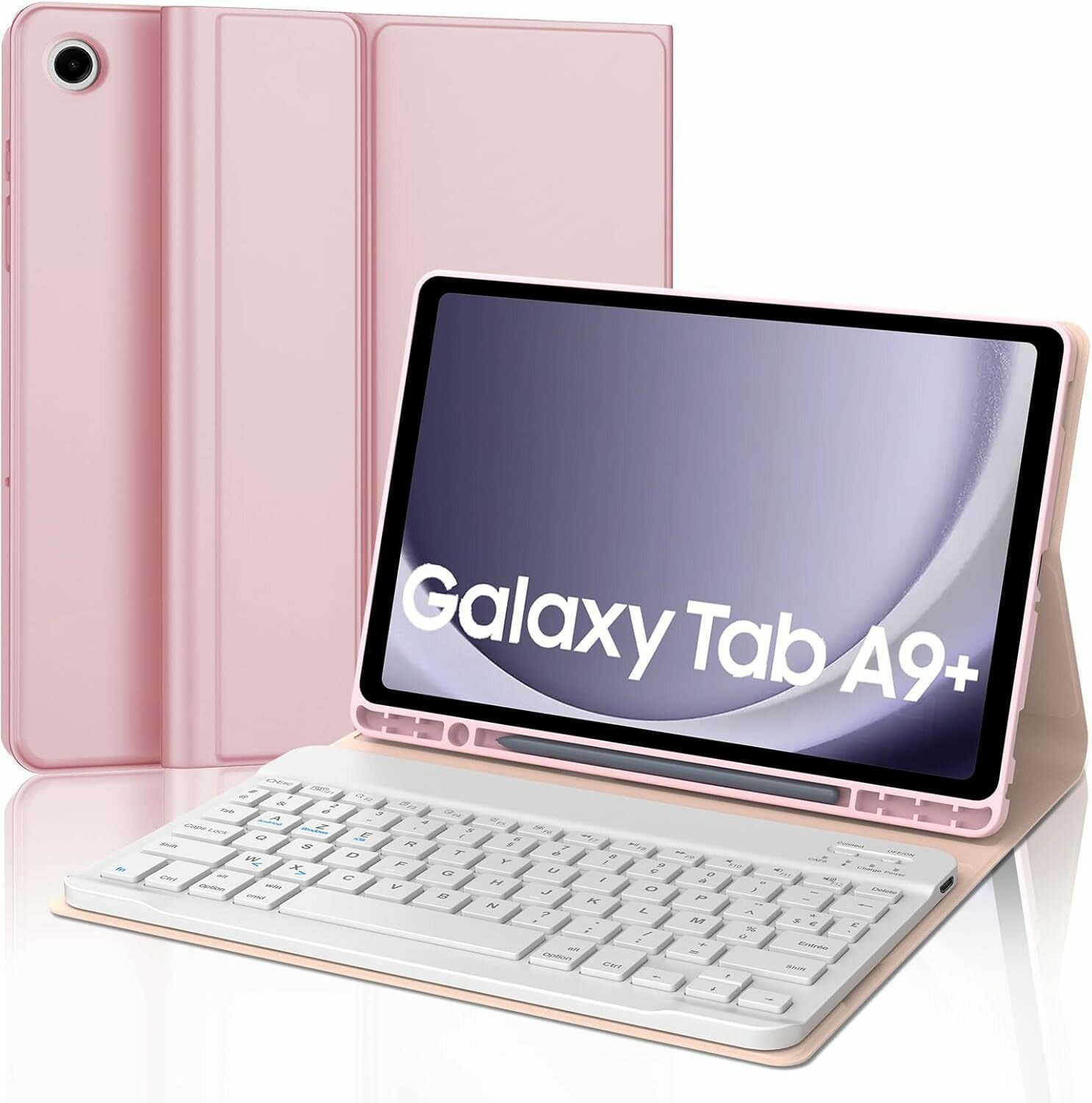 Розовый чехол с Bluetooth клавиатурой для Samsung Galaxy Tab A11 8.7 дюймов SM-X135F/X135N