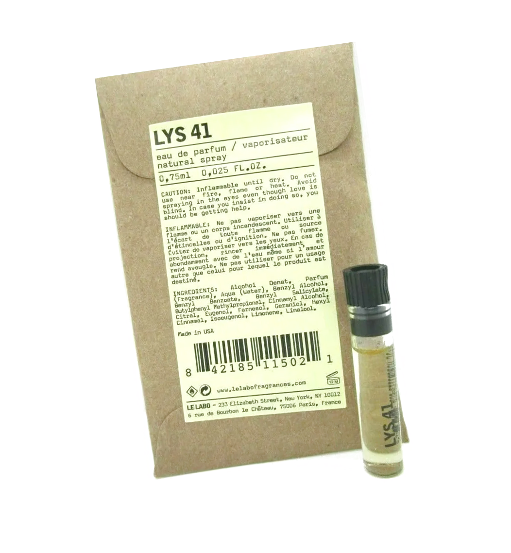Красивый аромат Le Labo Lys 41 пробник 0.75 / Парфюмерная вода Ле Лабо Лис 41 миниатюра / Сэмпл парфюма