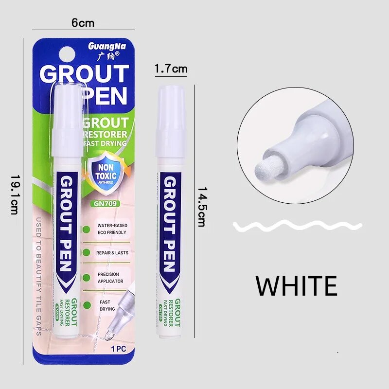Маркеры для затирки плитки GN 8 цветов 3 pcs white A