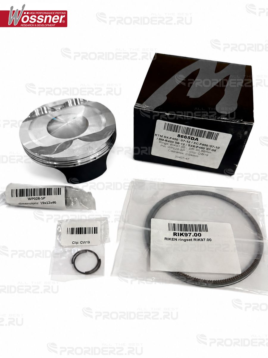 Поршень для мотоцикла SX-F450, XC-F450, SMR450, SXS450 от бренда Wossner 8665DA