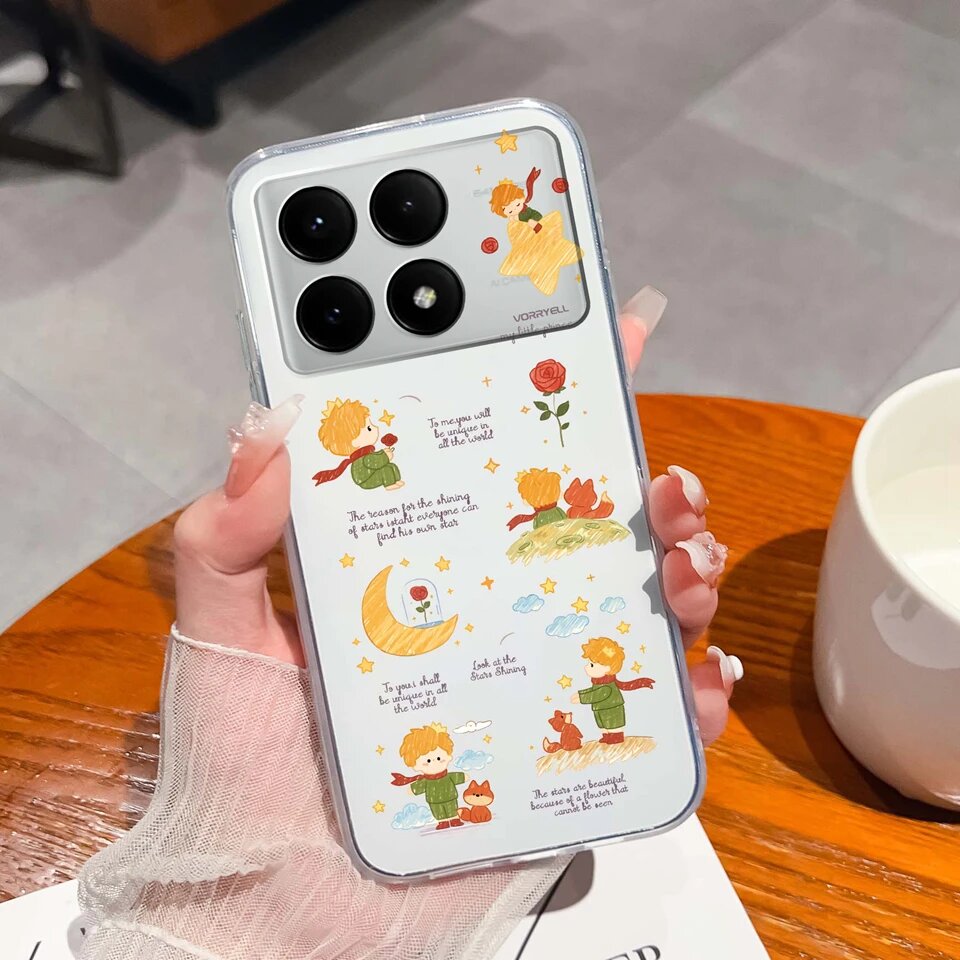 Для Xiaomi Poco X6 Poco X6 Pro 5G чехлы Love Heart Flower прозрачный необрастающий U781, Poco X6 5G