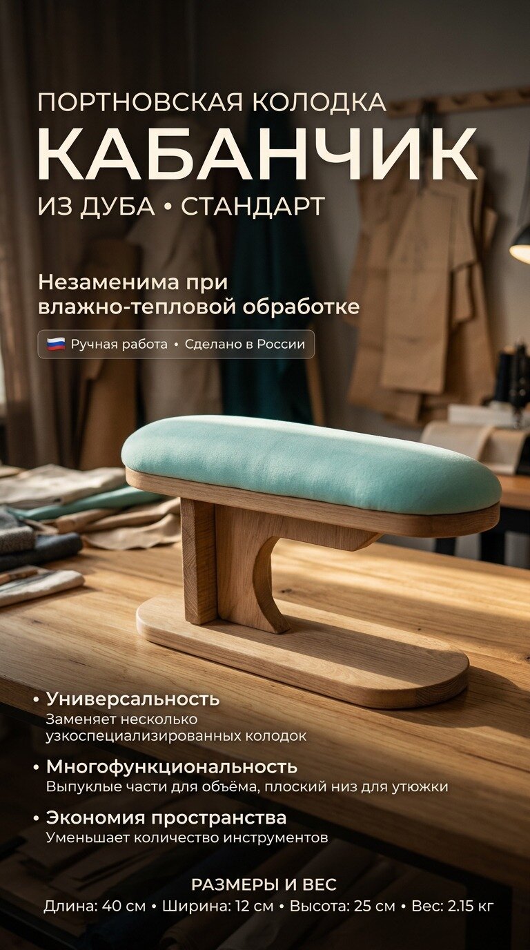 Колодка портновская "Кабанчик" стандарт из дуба