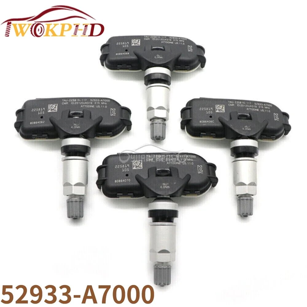 Хёндэ, Киа 52933-A7000 52933A7000 52933-3X205 529333X205 52933-3X205U TPM208 Датчик давления в шинах, Аналог OEM