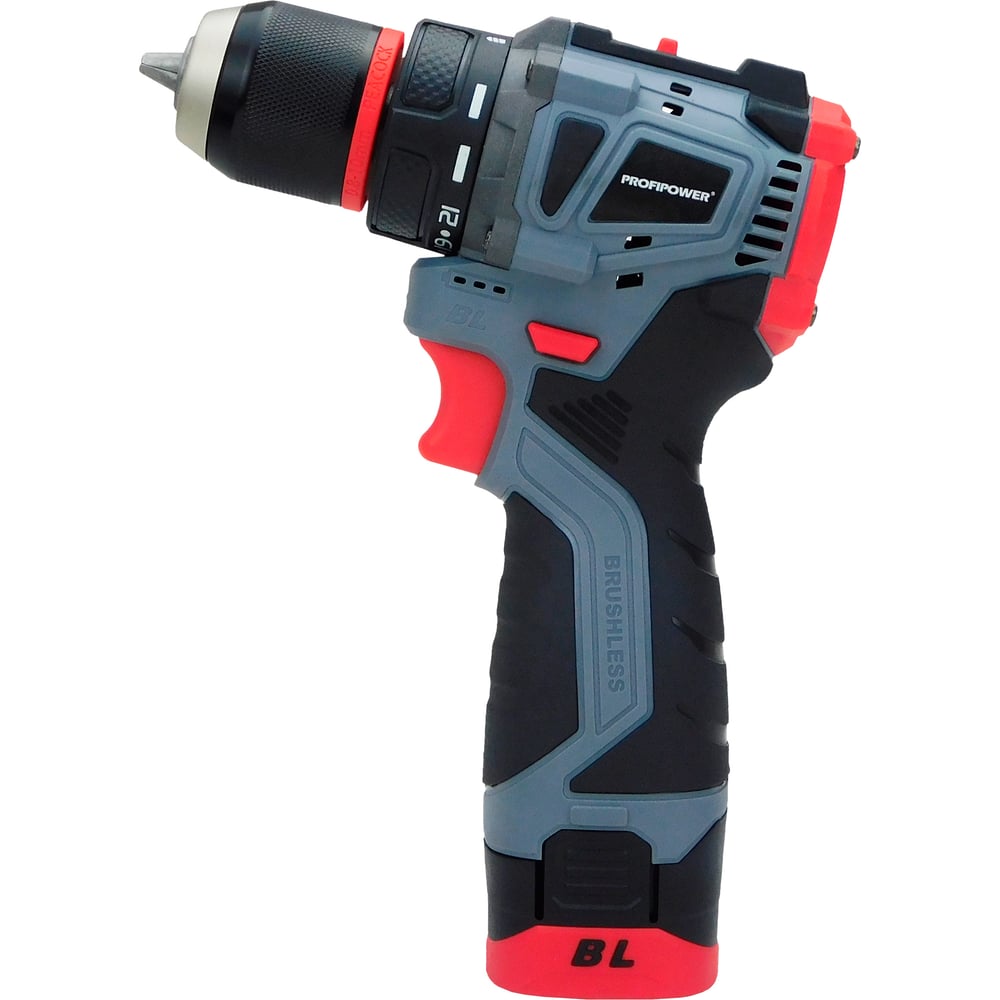 Аккумуляторный бесщеточный шуруповерт Profipower BL-161 16В, 40Нм, Li-ion 2 шт, 2.0Ач,2 скорости, 0.8-10 мм, З/У, в кейсе E0210