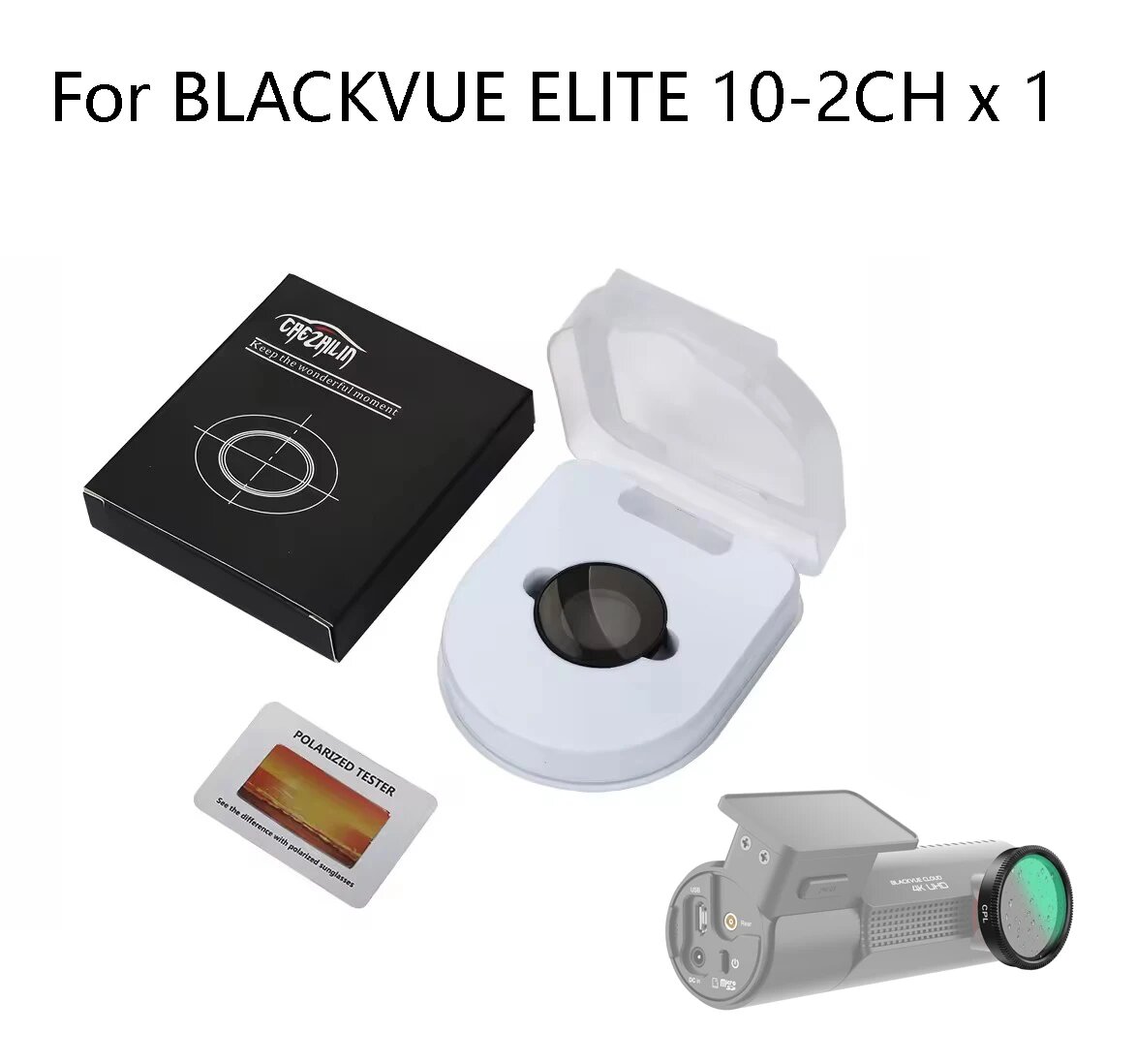 Для BLACKVUE ELITE 10-2CH / ELITE 9-2CH / ELITE 8-2CH HD CPL-фильтр для уменьшения ELITE Front