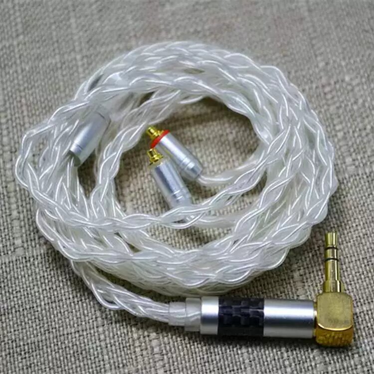 3.5 мм чистое серебро 8-жильный кабель для наушников для Shure SE215 SE535 SE846 MMXCX