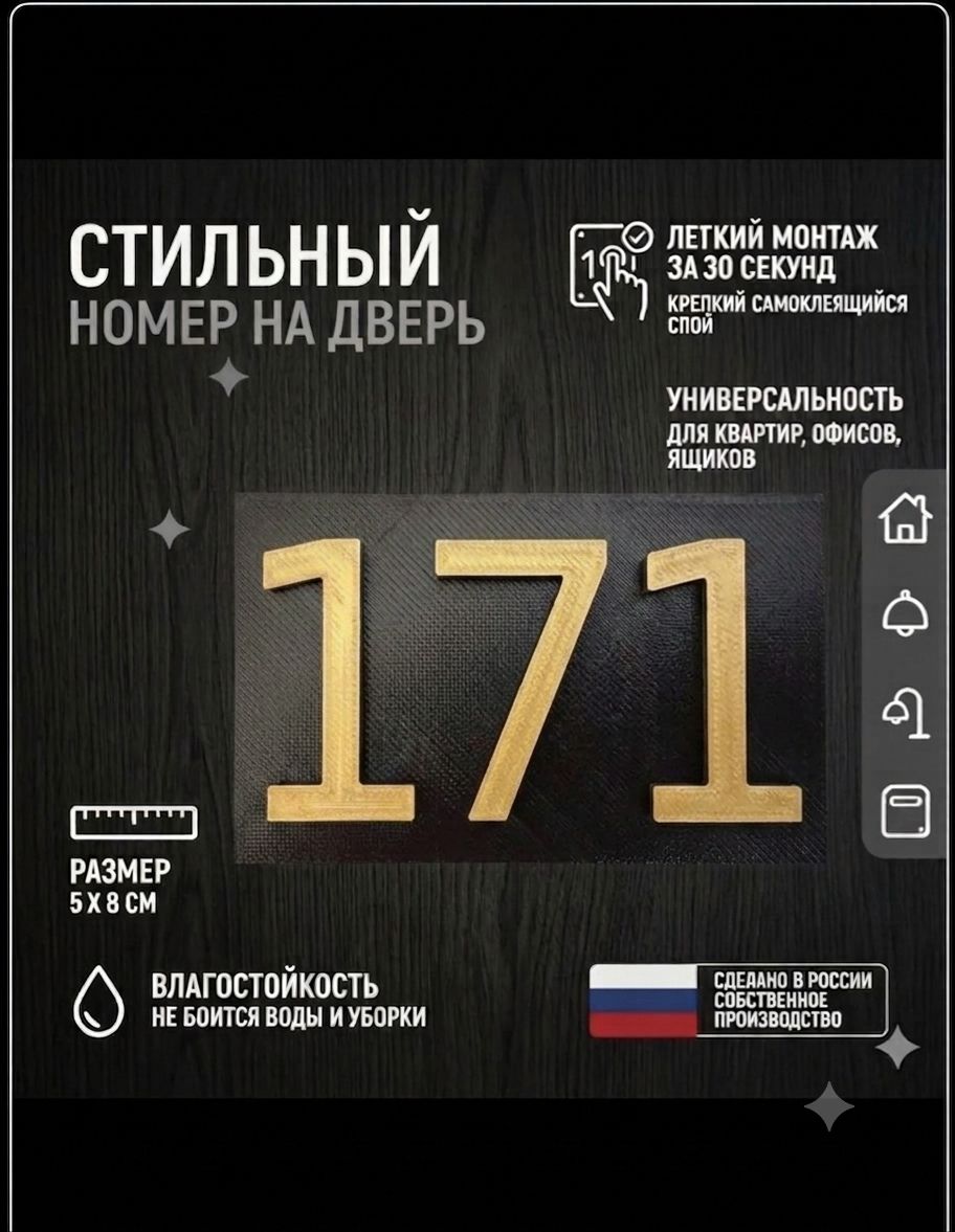 Цифра для двери или ящика 171