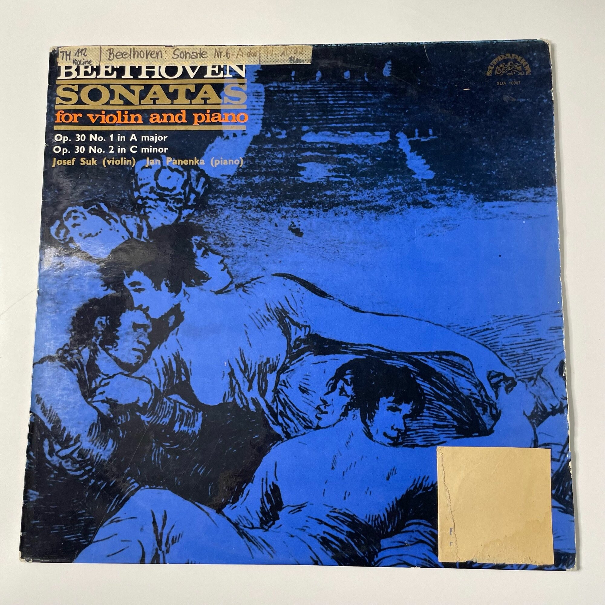 Винтажная виниловая пластинка LP Beethoven Бетховен, Sonatas For Violin And Piano Op. 30, No. 1 In A Major, Op. 30, No. 2 In C Minor (Чехословакия 1982)