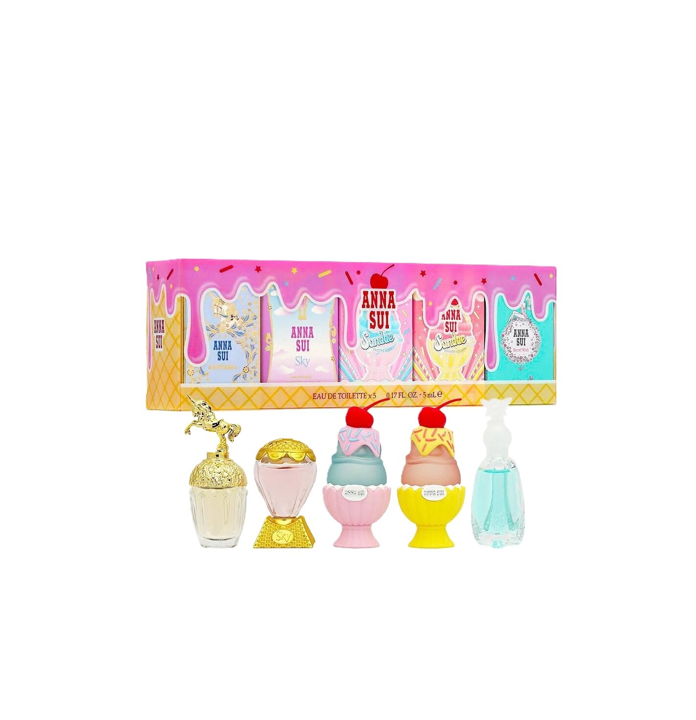Anna Sui Miniatures Set 5х5 мл туалетная вода женская, цветочные, фруктовые, гурманские