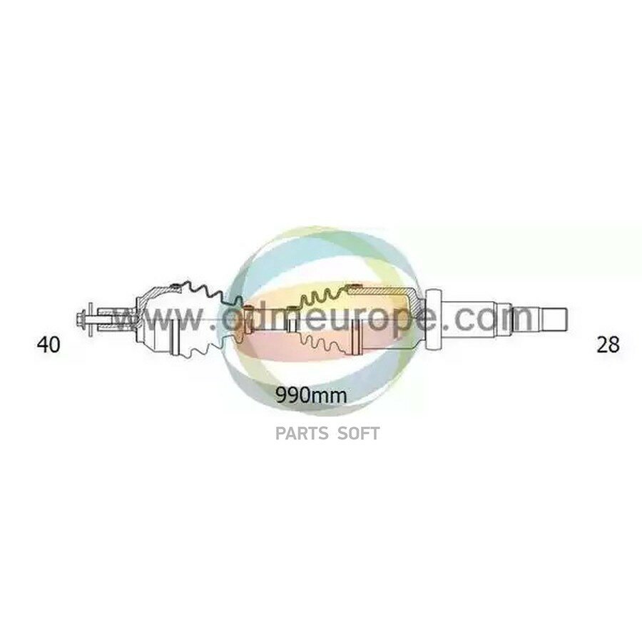 18-152320 полуось прав S-60 IIS-80 II 2.5-3.2 АКПП от официального дистрибьютора, ODM, артикул 18152320
