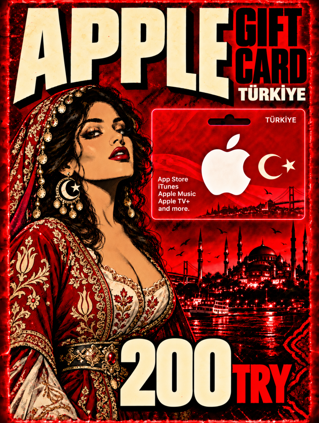 Подарочная карта Apple 200 TRY (Apple Gift Card) турция | Пополнение Apple ID |Подарочная карта App Store