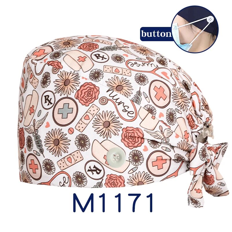 Медицинская шапочка-бини из полиэстера и эластана M1171 Buttons