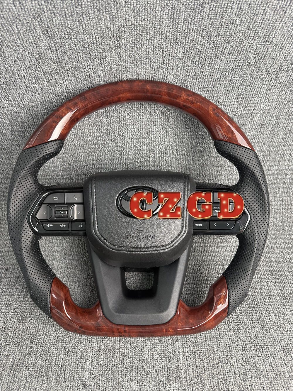 Руль спортивный LC300 , многофункциональный, красное дерево, Toyota Chaser / Cresta (JZX90, JZX100)(Только установка, функции не работают)