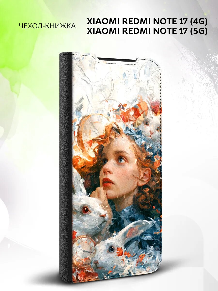 Чехол книжка на Xiaomi Redmi Note 17 (4G/5G), Сяоми Редми Ноте 17 (4Джи/5джи), с принтом