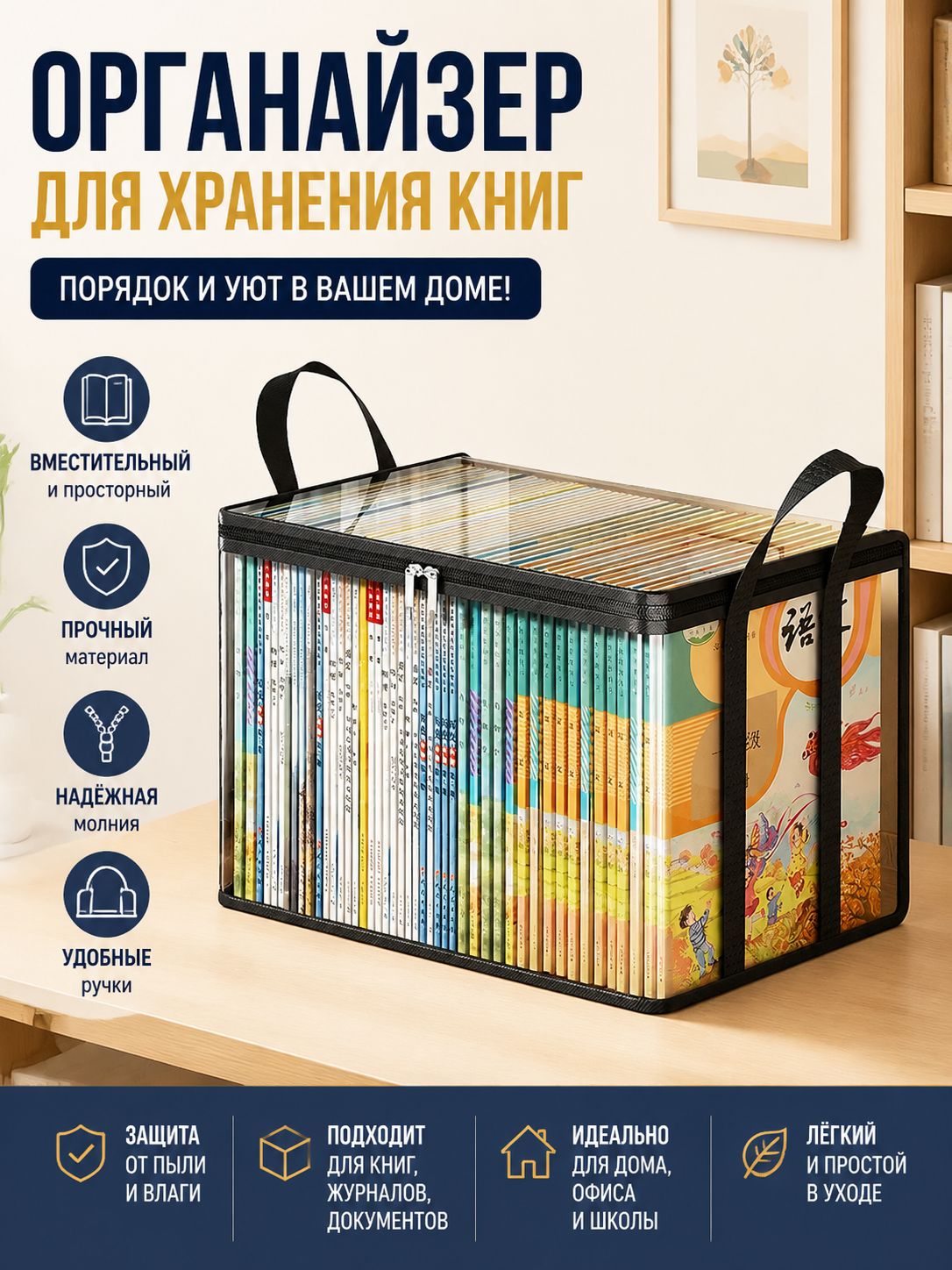 Контейнер для хранения вещей длина 38 см, ширина 24 см, высота 32 см, 1 шт, пвх (поливинилхлорид), черный