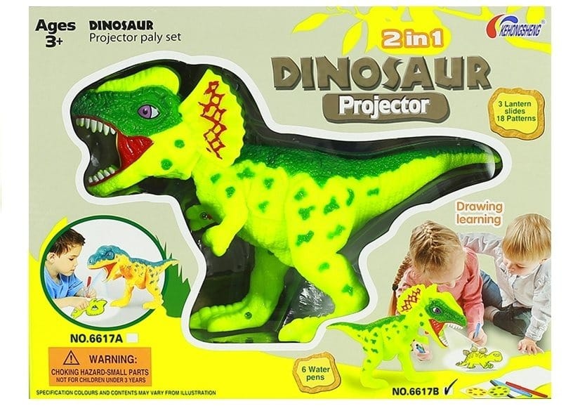 Набор для рисования Lean Toys проектор для рисования 2 в 1, динозавр для детей