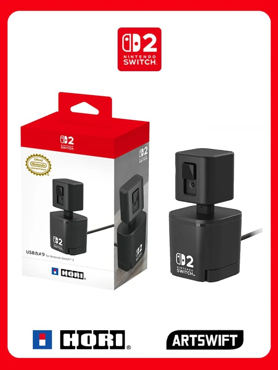 USB-камера HORI для Nintendo Switch 2, гибкая горловина, крышка объектива, для видеосвязи
