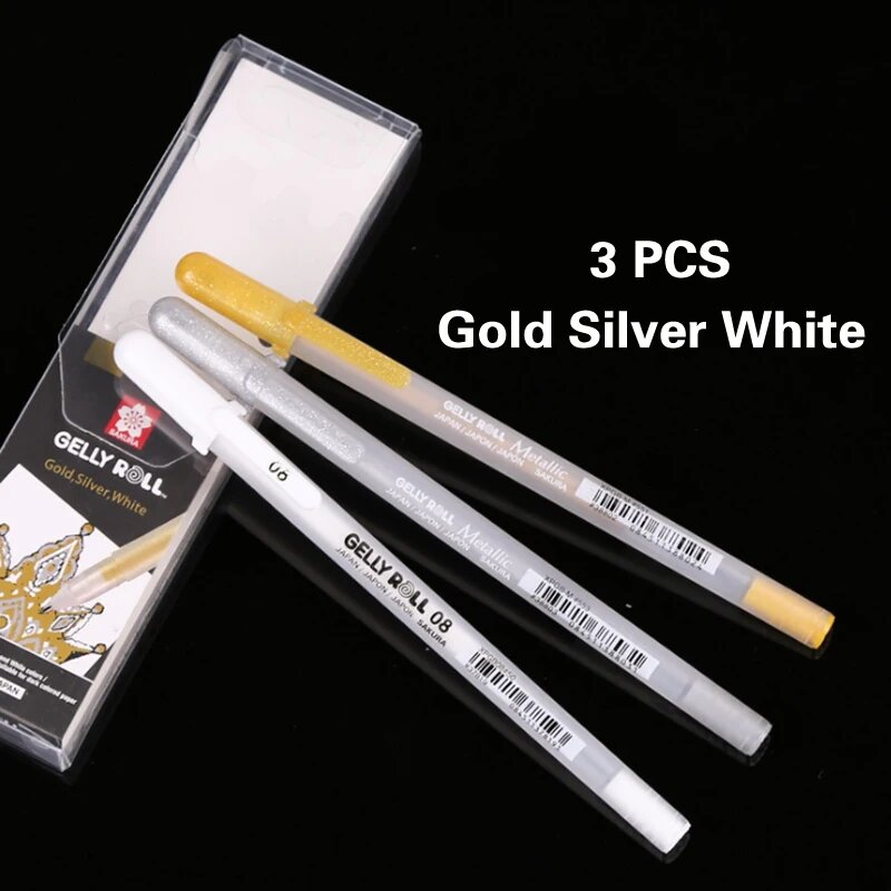 Гелевые ручки Japan Sakura 3D Белый, 3pcs