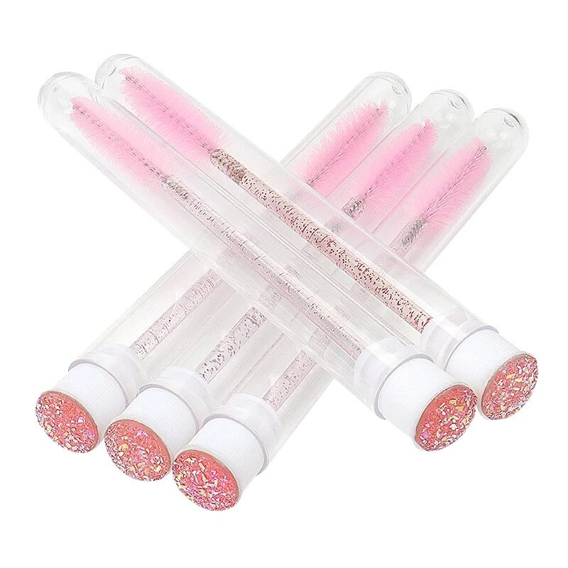 Тубусы для кистей для макияжа с кристаллами 50/100 шт A0035-Pink-50PCS