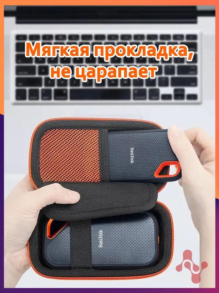 Жесткий защитный кейс для SanDisk Extreme/SSD дисков 1-4TB ударопрочный чехол MP3/MP4 плееров