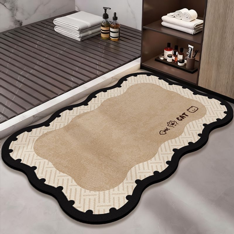 Мягкий коврик из диатомита для ванной с клубком ниток, 40x60см, впитывающий, быстро сохнет, нескользкий, моющийся