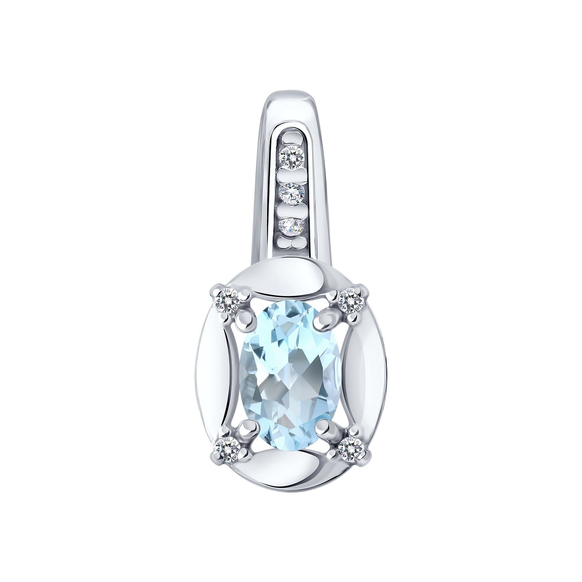 Подвеска Яхонт, серебро, 925 проба, фианит, топаз