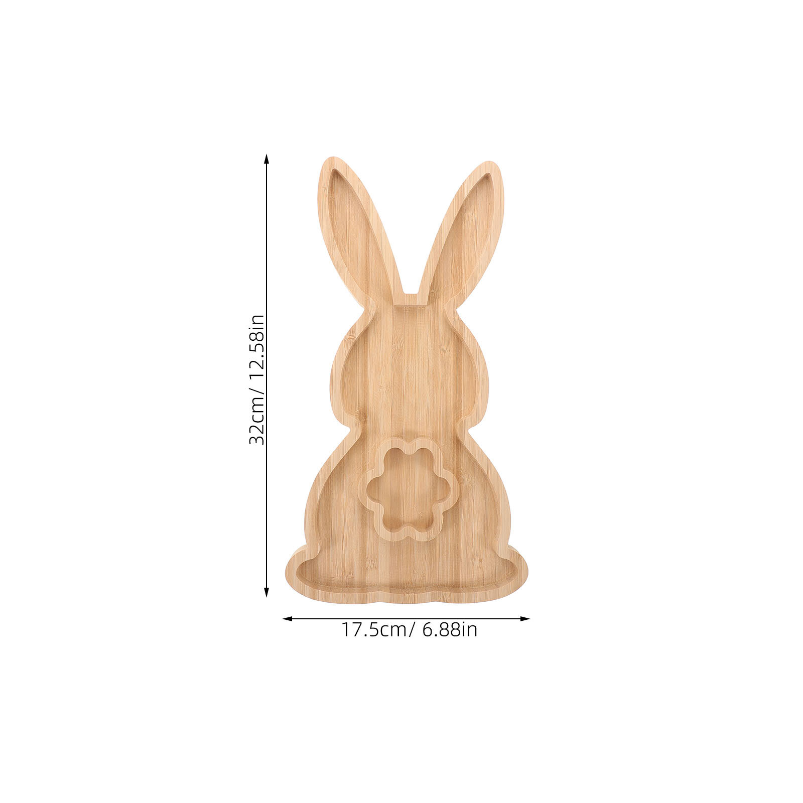 Поднос В Forme Кролика Из Бамбука Для Подачи Еды И Закусок 32.00X17.50X1.50Cm
