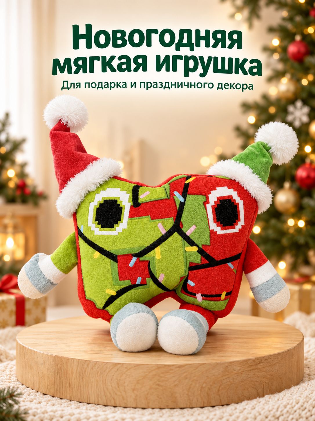 Макушка для елки 28 см санта клаус разноцветный 1 шт