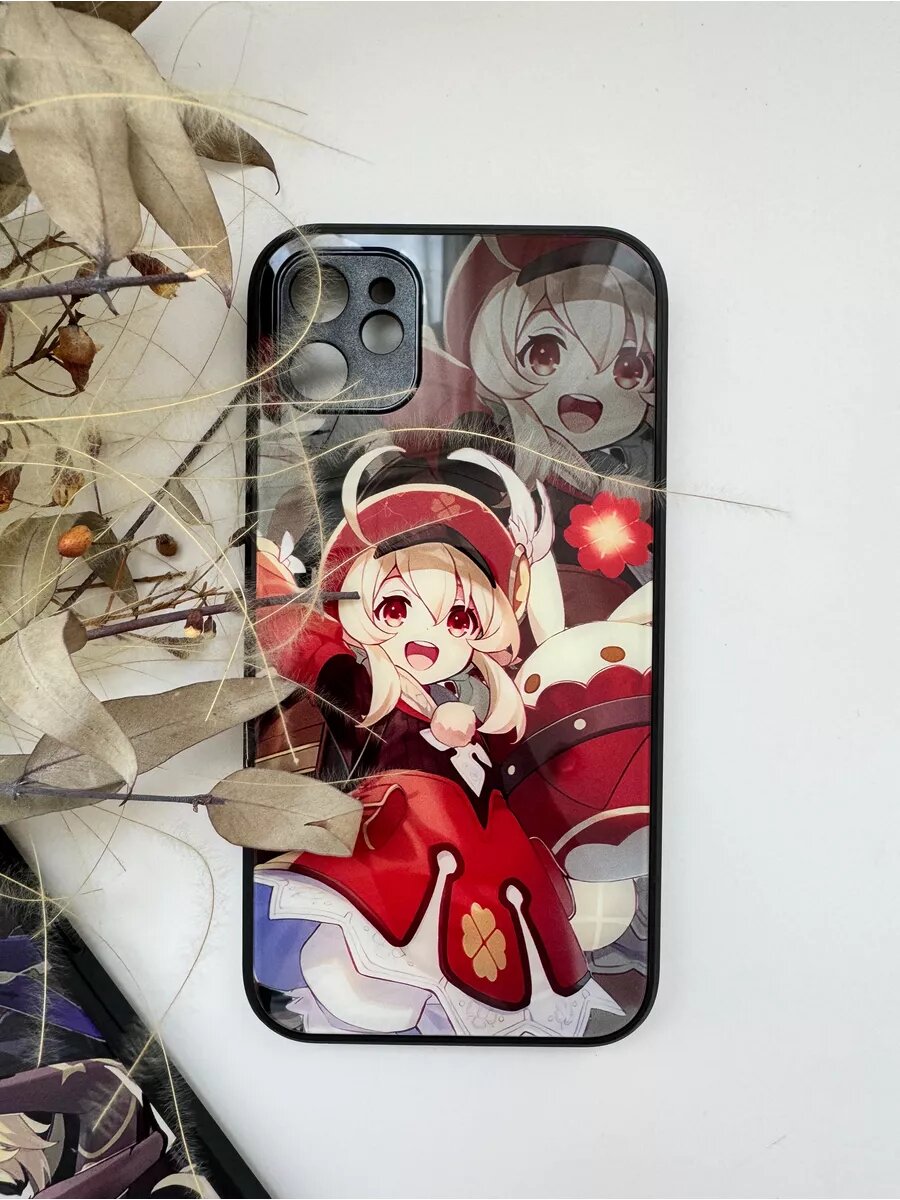 Чехол-Накладка Кли Геншин Импакт для смартфона Apple iPhone 11, материал силикон, защита камеры