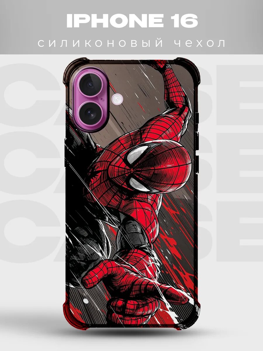 Чехол на iPhone 16 Человек-паук spider man человек паук