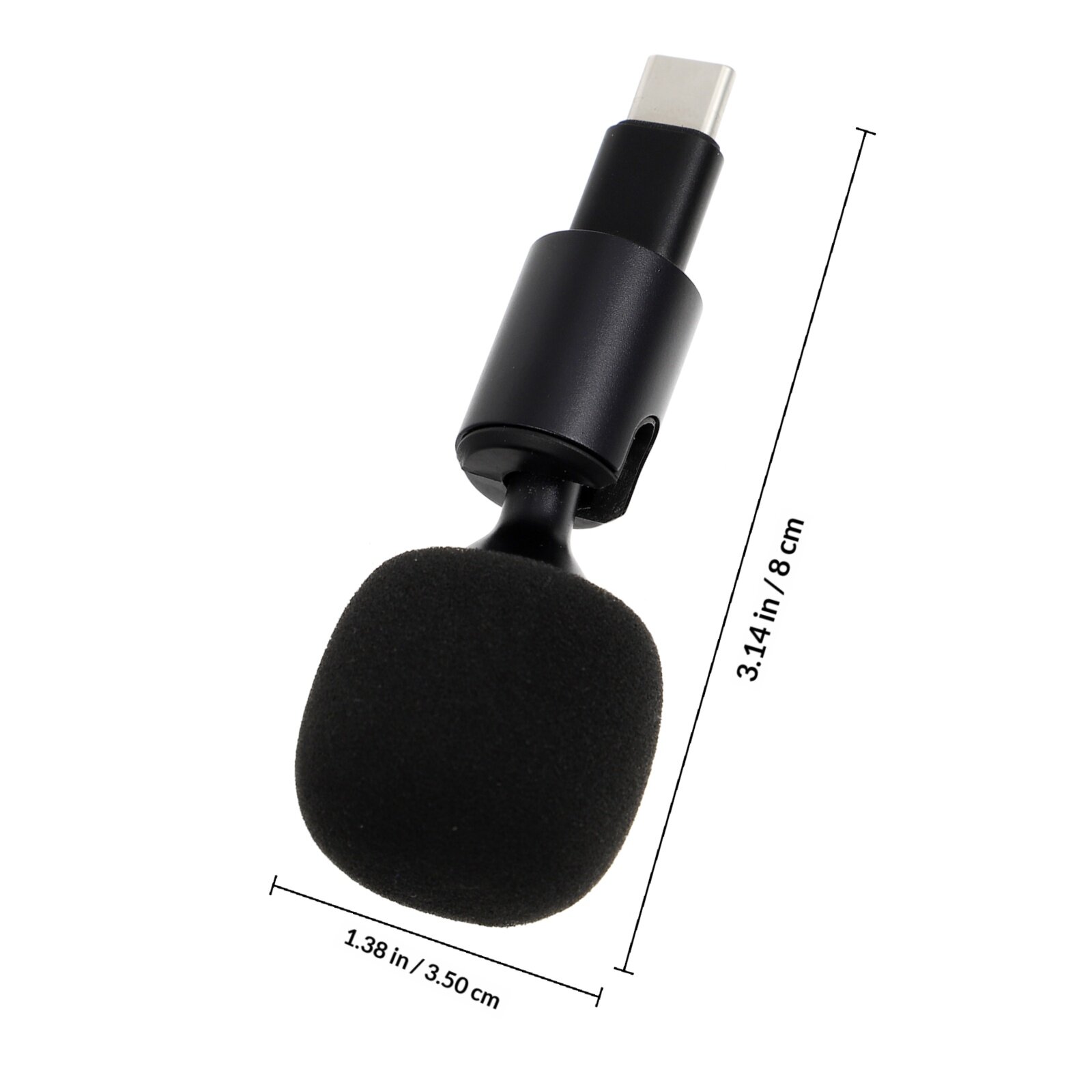Микрофон Type-C Гибкий Микрофон USB C Подключаемый 1 Шт Черный 3 5X8Cm
