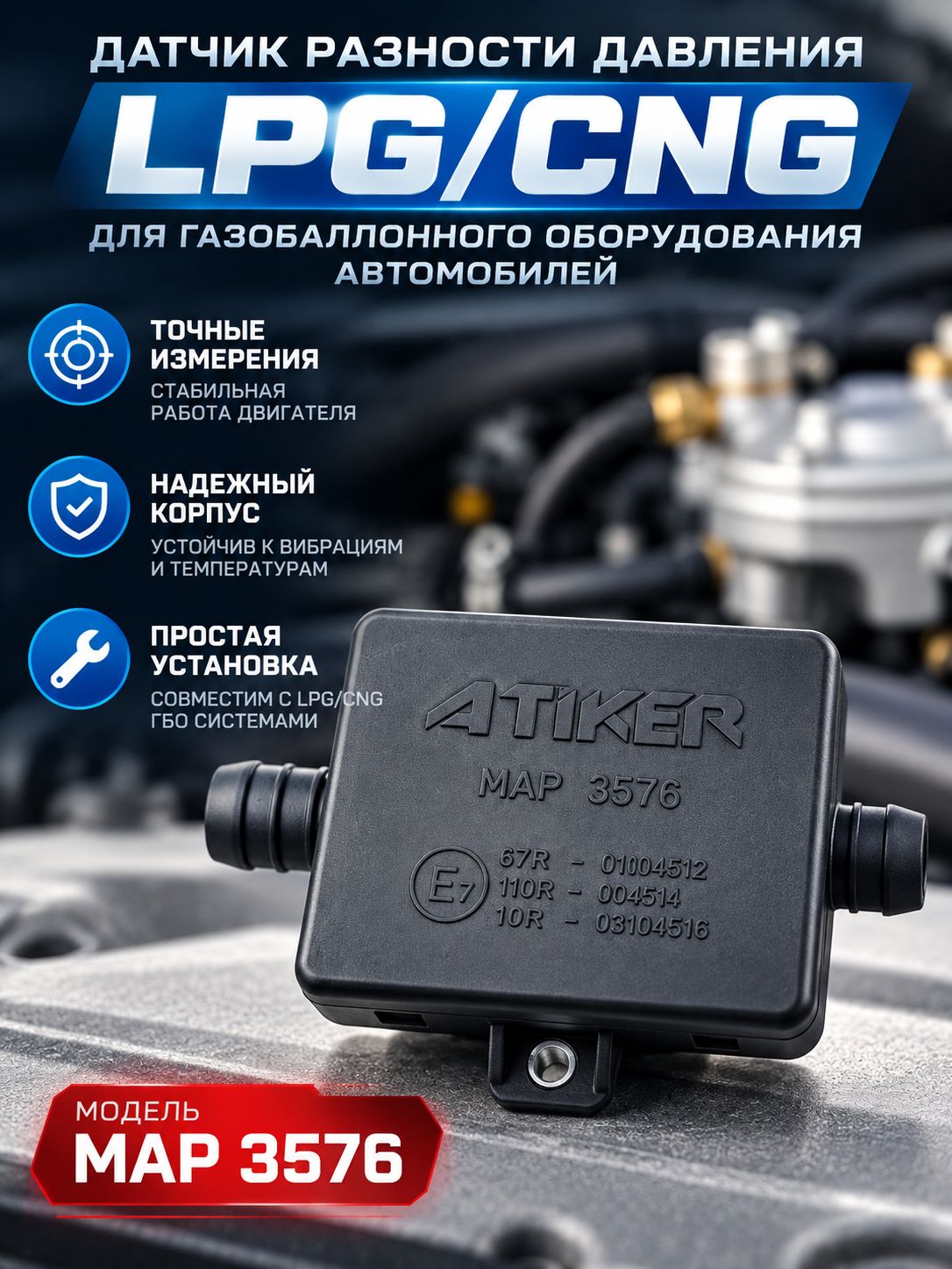 Запчасти для ГБО, арт. ATMAP3516, 1 шт.