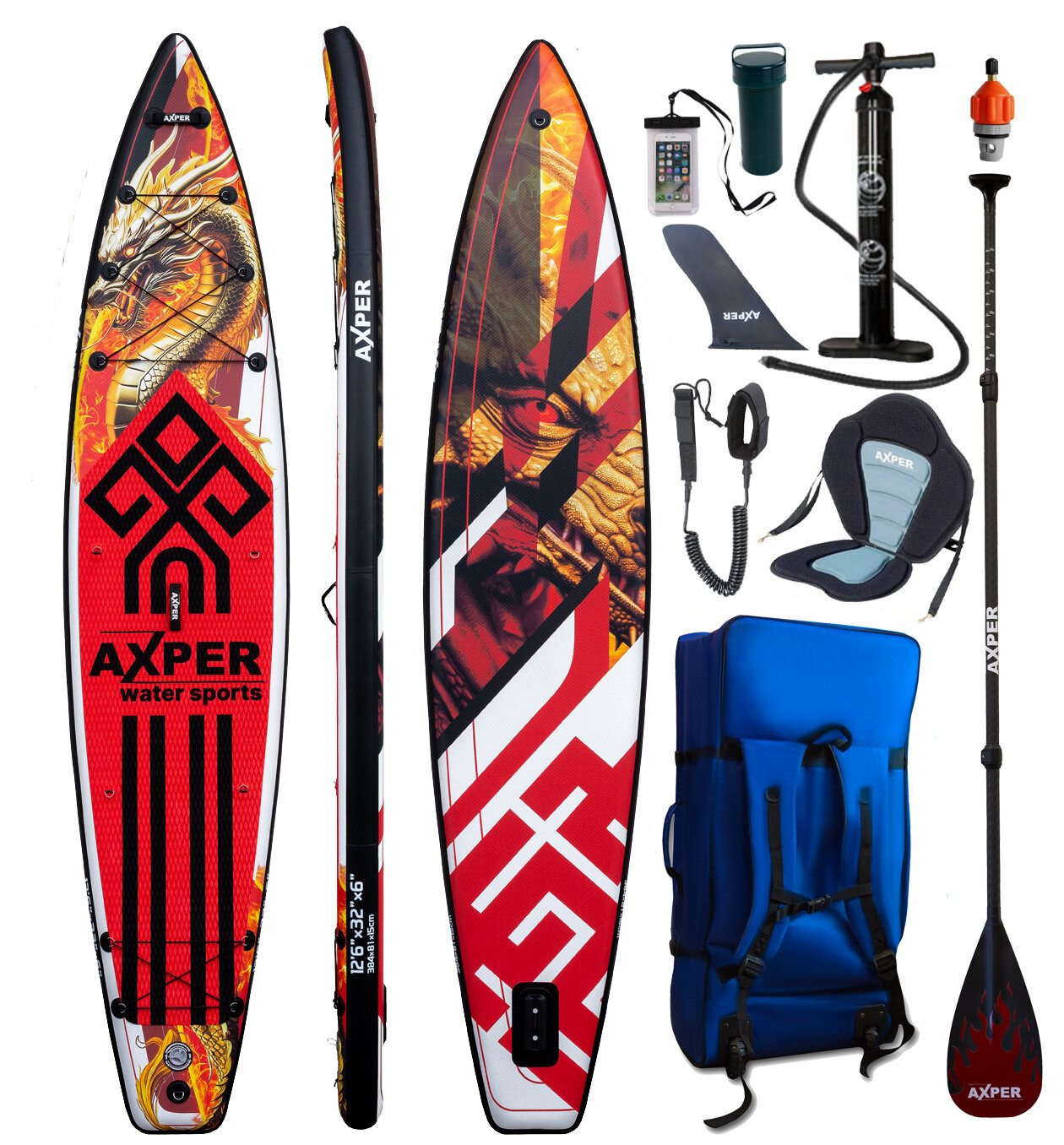 Надувная двухслойная SUP доска AXPER PRO Dragon Touring 12.6 (2026)