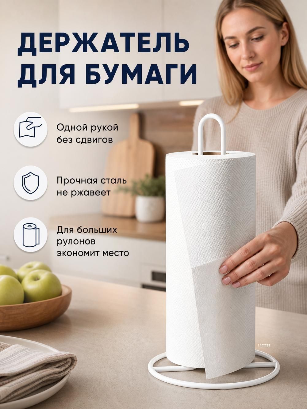 Держатель для бумажных полотенец, высота 27.5 см