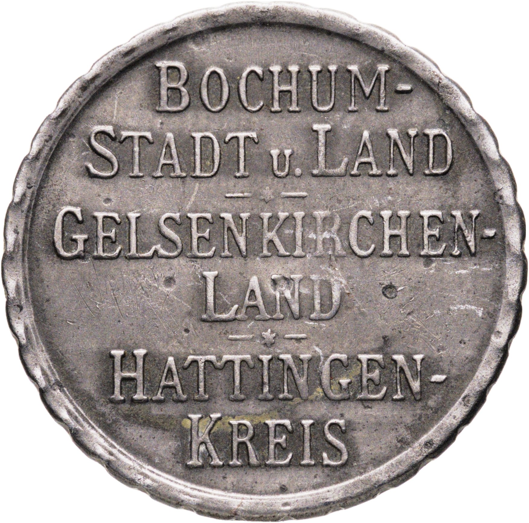Германия "Бохум" 10 пфеннигов pfennig 1918 нотгельд, Цинк, в сохранности XF