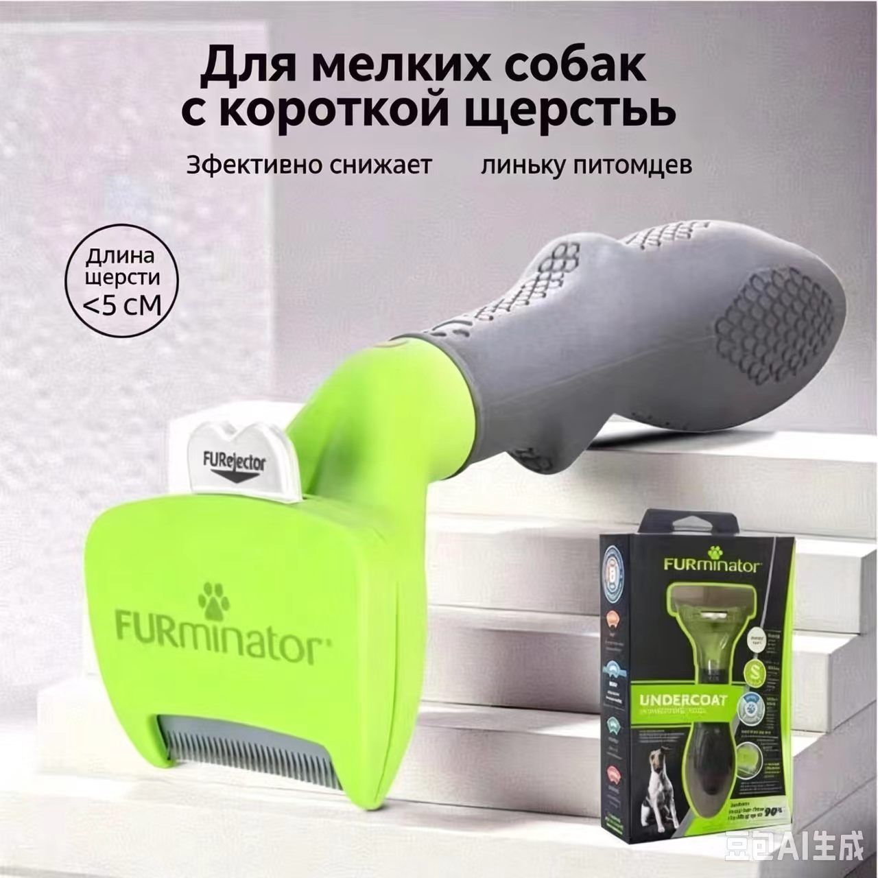 FURminator Фурминатор расческа S для маленьких кошек c короткой шерстью