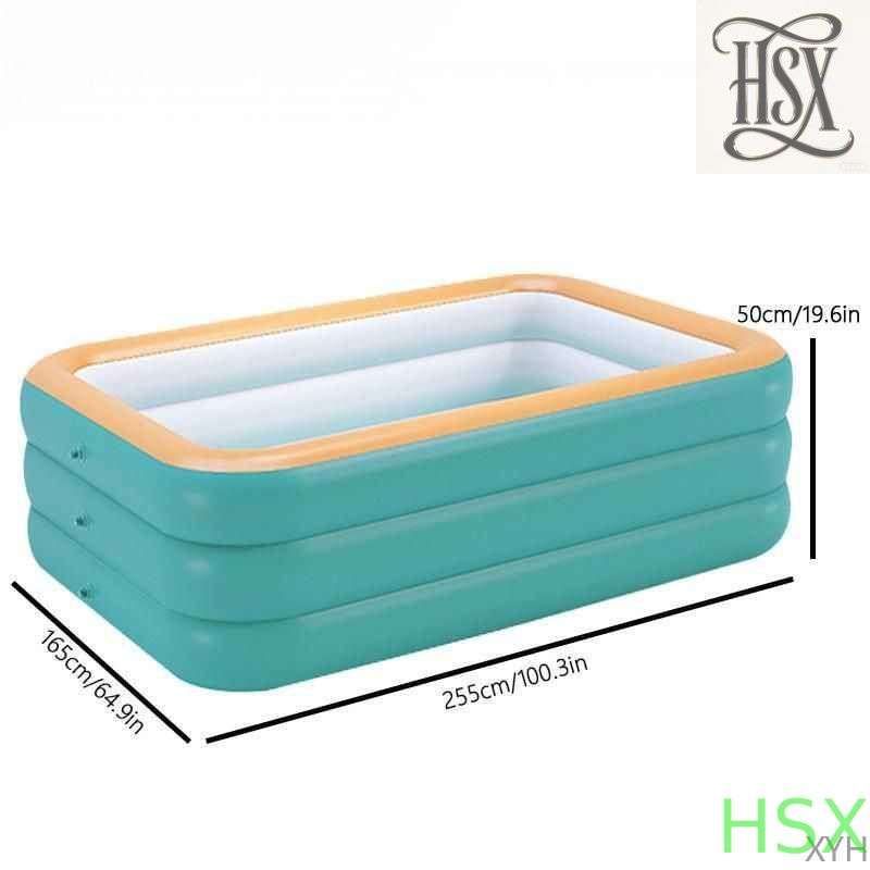Надувной бассейн JYC 260x165x50 см с надувной трубой, взрослый и детский бассейн