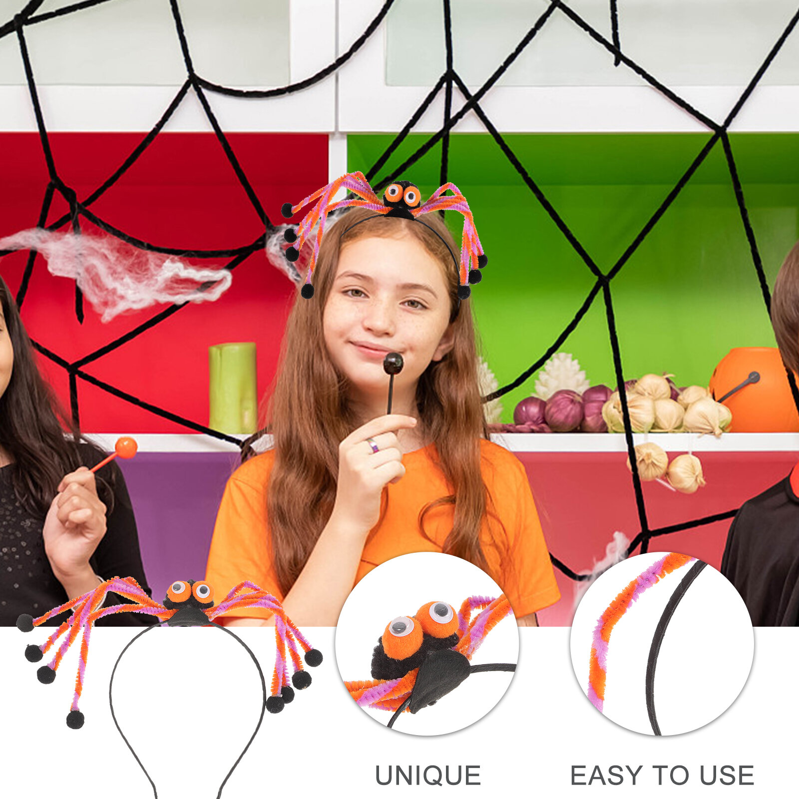 Головной Убор С Halloween В Forme Паука Оранжевый 22 5x17 Cm Для Взрослых На Тематические Вечеринки И Маскарады