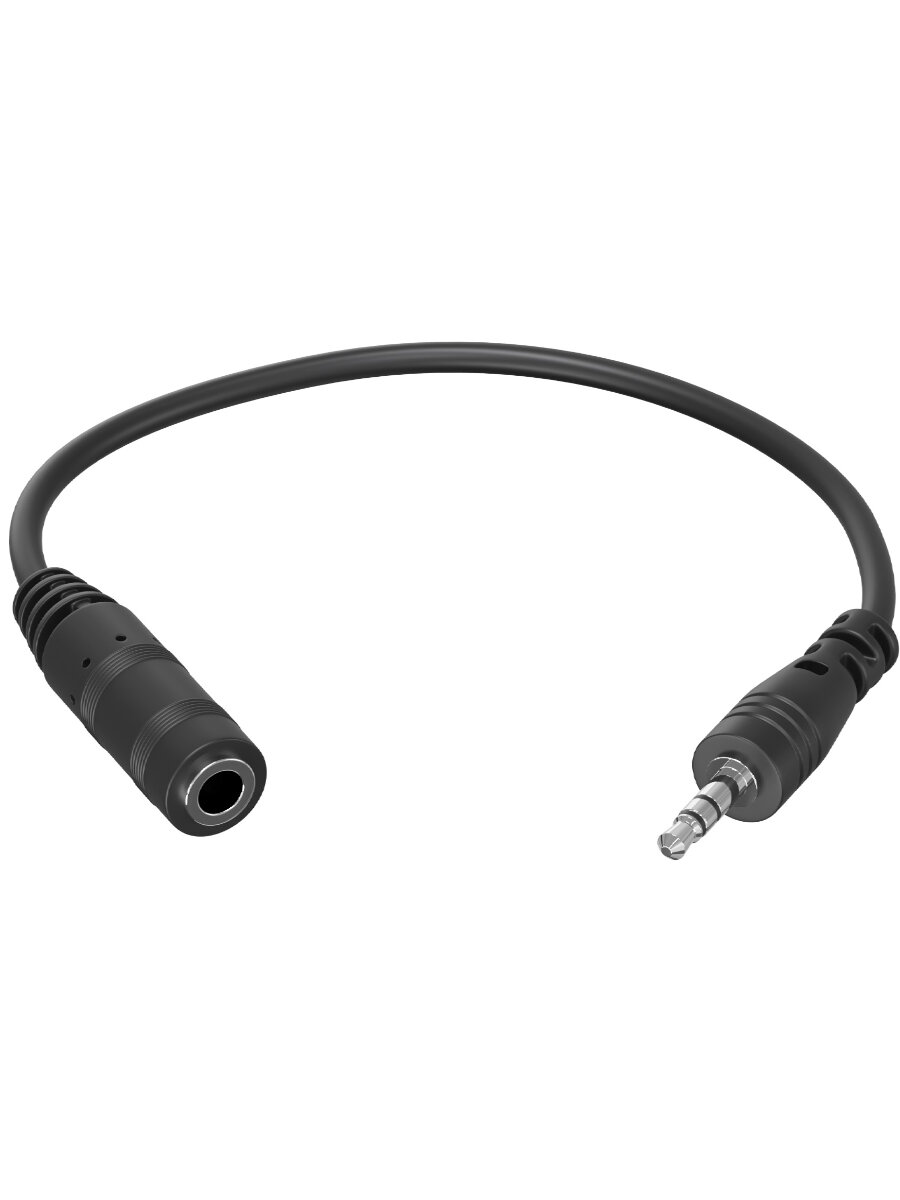 Аудио переходник адаптер GSMIN Micro Jack 2.5 мм (M) - Mini Jack 3.5 мм джек (F) для наушников смартфона ноутбука 15 см (3Pin) (Серебристый)